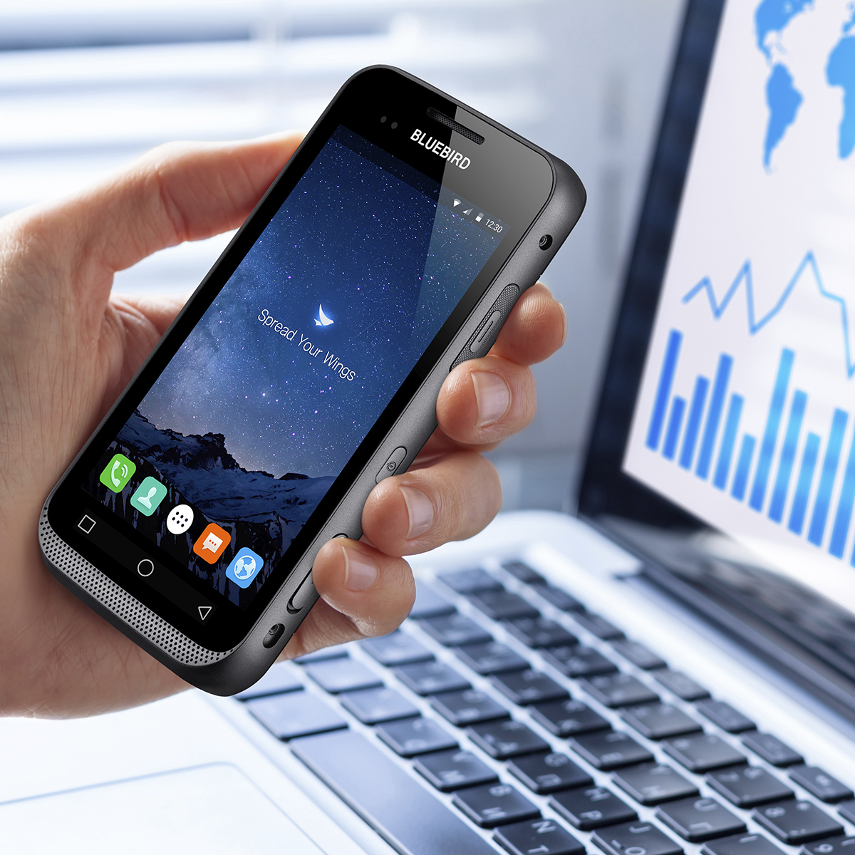 Bluebird EF401, Handheld Terminal, 2D, Android 7, - EF401-ANLB - Delfi ...